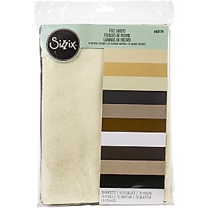 Sizzix Surfacez-Making Essential Felt Sheets 10PK (10 Colours Neutrals), Multicolour