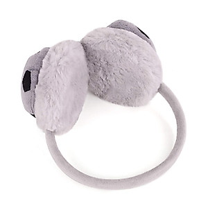 OhMill Kids Ear Muffs Fashion Embroidered Winter Faux Fur Thermal Football Earmuff Ear Warmers for Outdoors Activities (Grey)