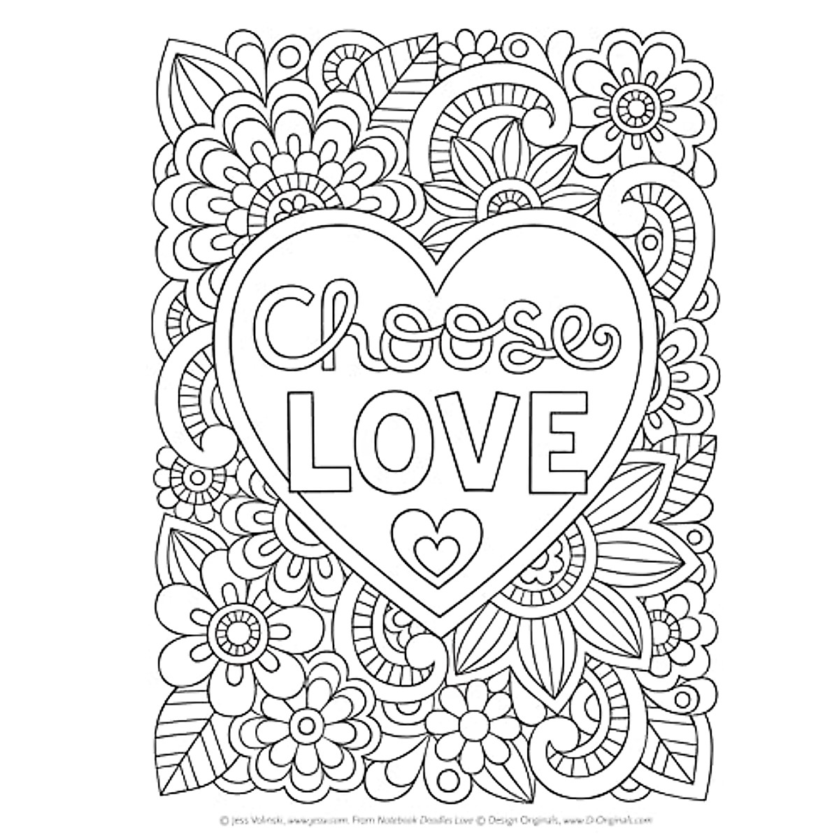 Notebook Doodles Love: Coloring & Activity Book (Design Originals) 32 Sweet Designs with Hearts, Rainbows, Quotes, and More, on Thick Perforated Paper - Beginner-Friendly, Uplifting Art Activities