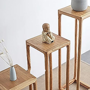 Bonsai Base Stand Wooden Plant Display Stand Tall Plant Stand Rack Indoor Flower Pots Stand Holder Planter Display for Living Room Balcony Garden Display Stand Base (Size : Large)