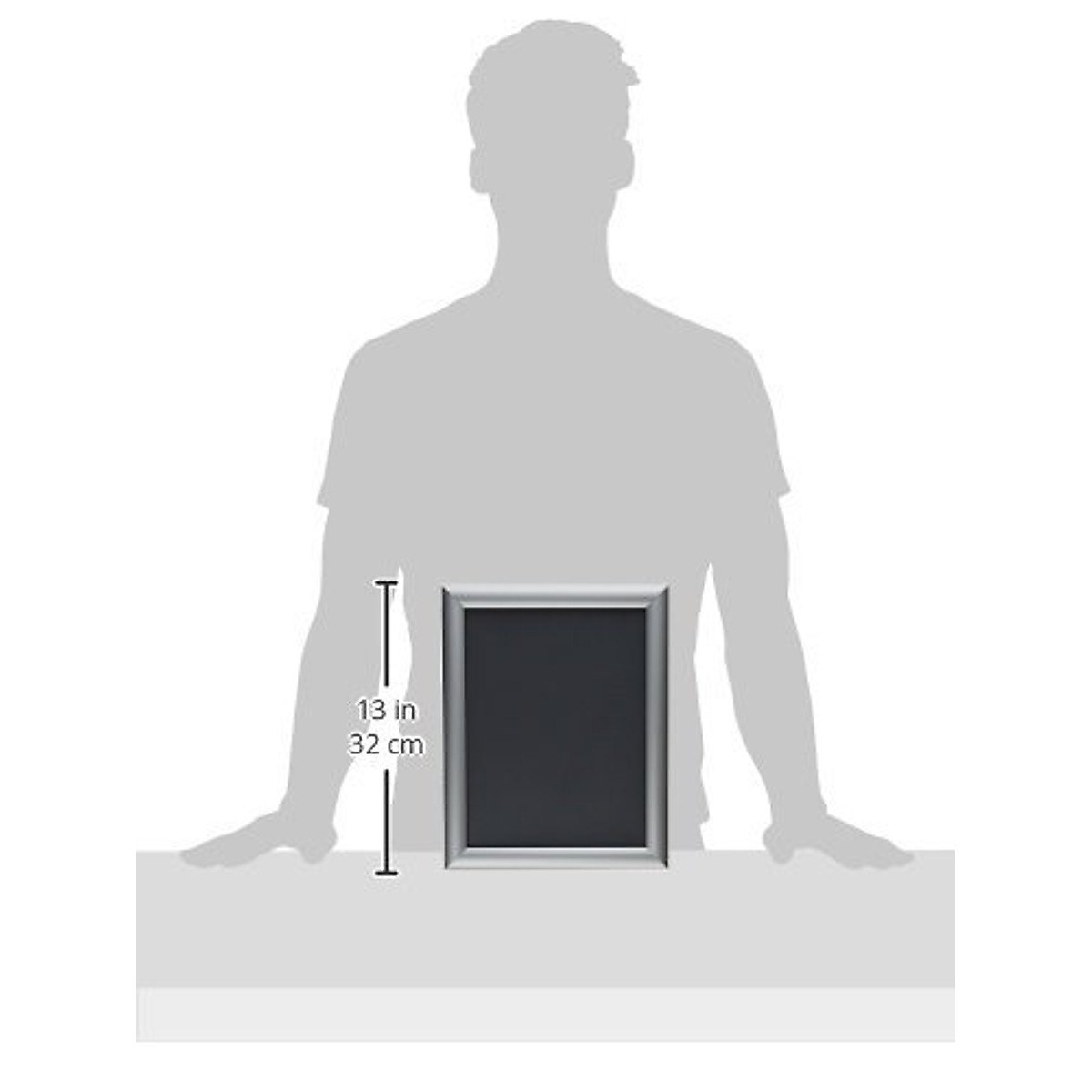 Displays2go Snap Open Sign Holder Frame, 8.5 x 11 Inch, Wall Mount or Tabletop, Silver Aluminum (WSNF8511SV)