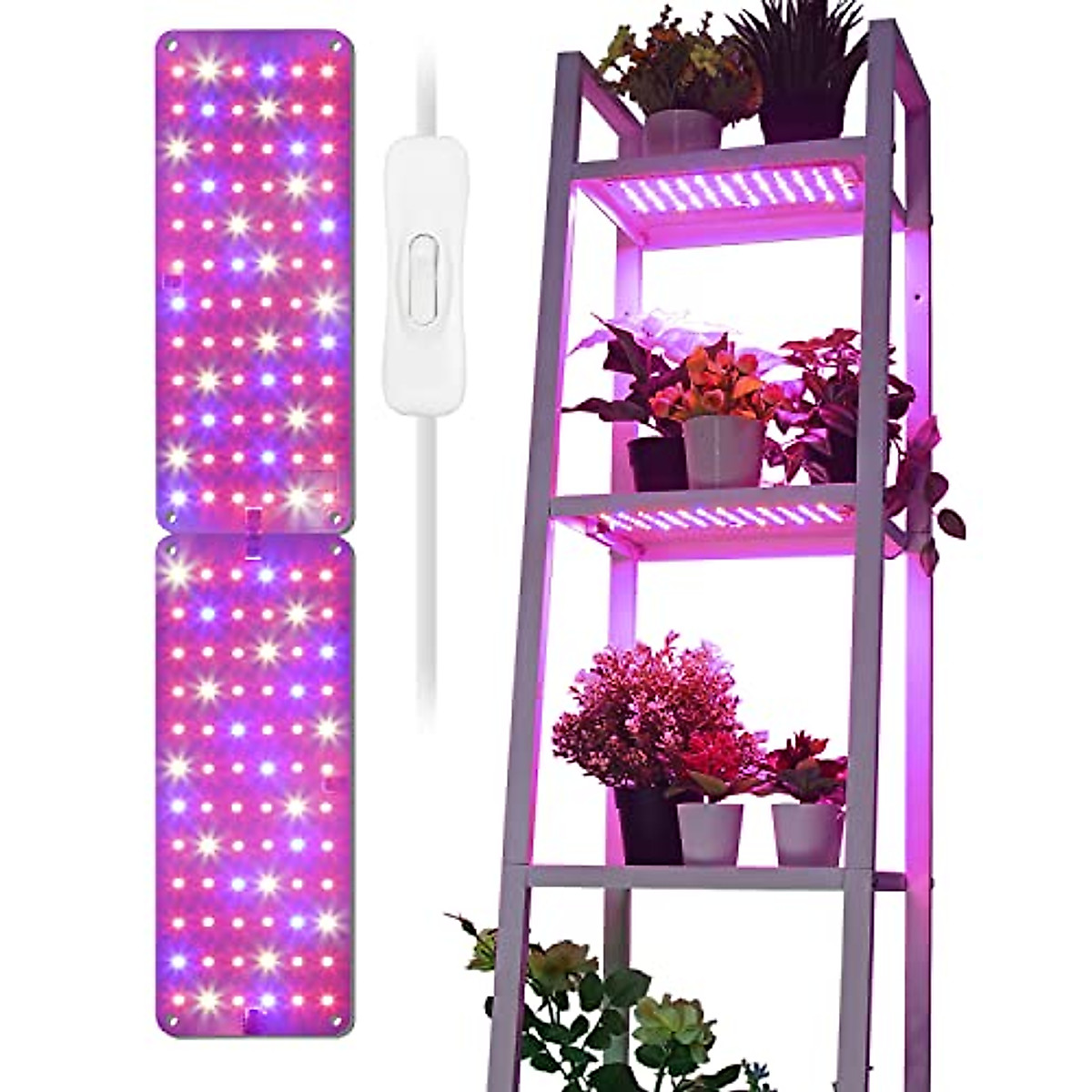DOMMIA Grow Lights for Indoor Plants, 20W Ultra-Thin Invisible Plant Light, Full Spectrum Led Grow Lamp with 144 LEDs, DIY Assembly Grow Light Strip for Indoor Garden Greenhouse Aquarium Hydroponic