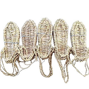 WSLCN Japanese Waraji Unisex Straw Sandals for Cosplay (2 pairs) EU 42