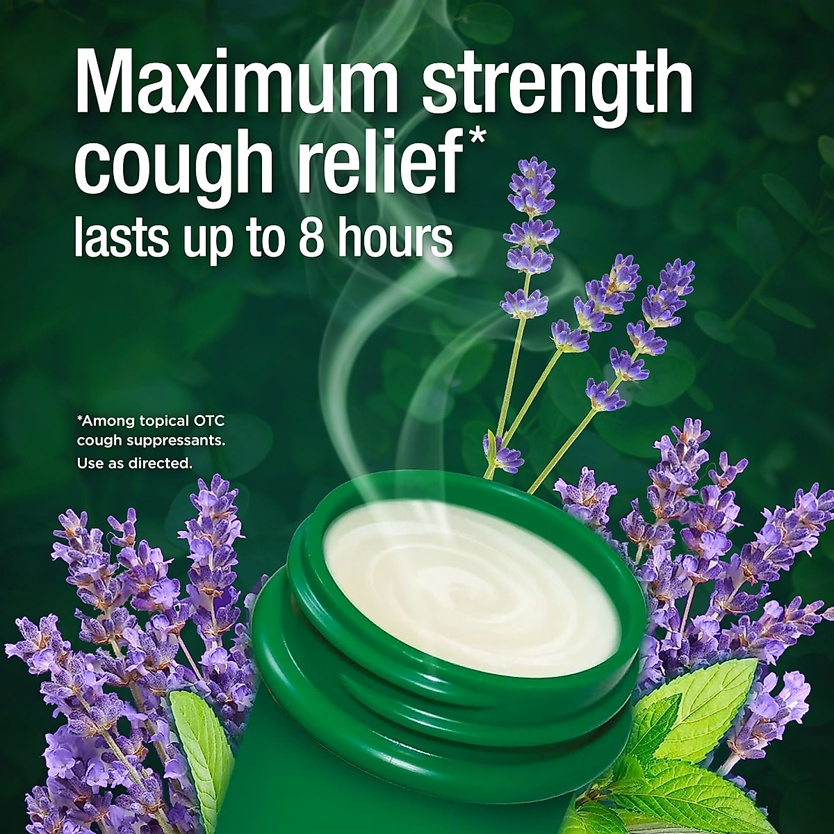 Mentholatum Nighttime Vaporizing Rub with soothing Lavender essence, 1.76 oz. (50 g) - 100% Natural Active Ingredients for Maximum Strength Cough Relief,5326