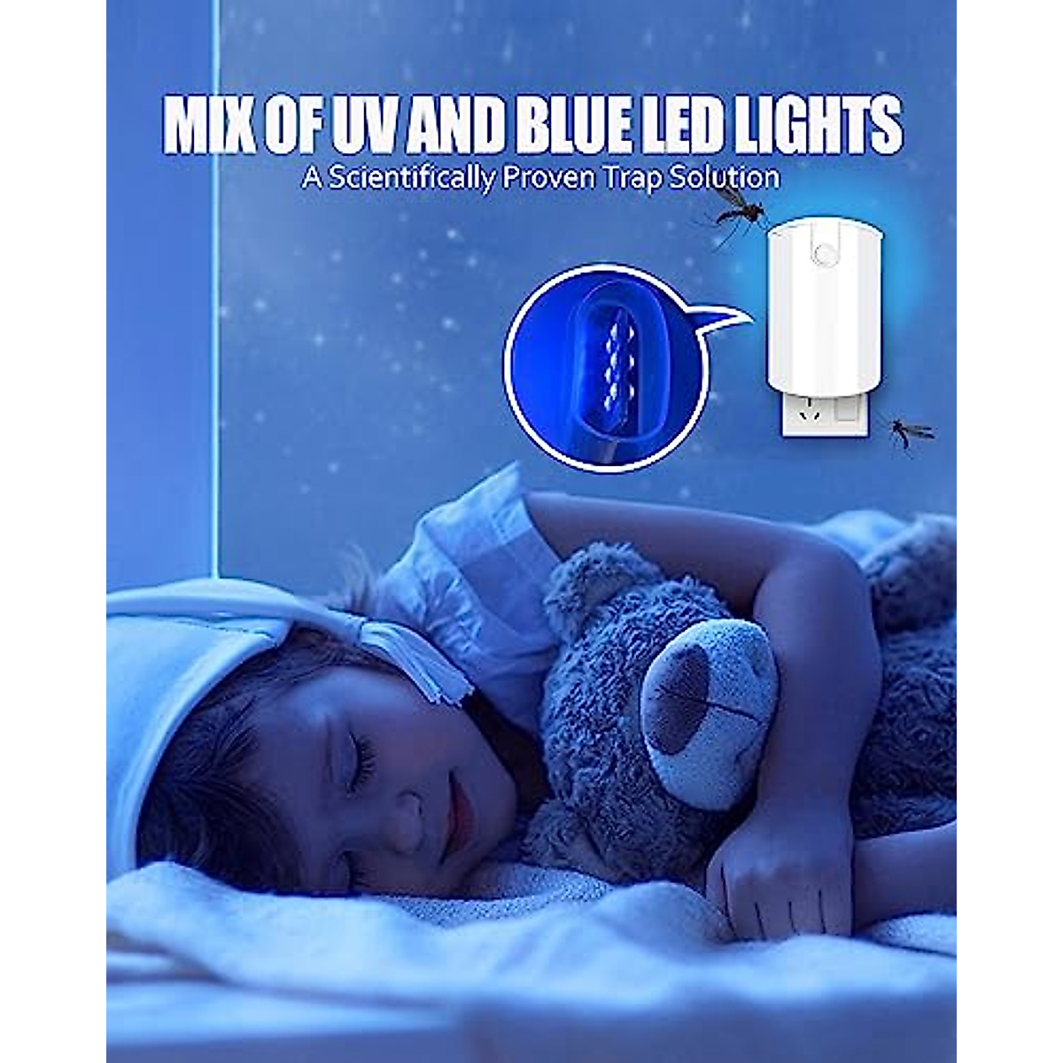 Flying Insect Trap, Fruit Fly Traps for Indoors, Home Plug in Bug Catcher Indoor Sticky, Electric Fly Light Trap Kit for Flies, Fruit Flies, Moths, Gnats, and Other Flying Insects