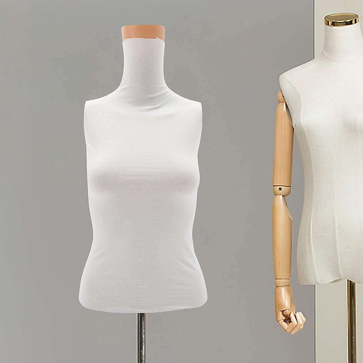 Female Mannequin Fabric Cover, 2Pcs Female Model Cloth Cover Mannequin Body Fabric Cover Model Accessories for Designer Retail Boutique Store(Black and White)