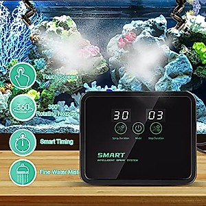 FOUDOUR Reptile Humidifiers Misting System for Reptile Terrariums Rainforest Sprayer Reptile Fogger with Timing Controller for Reptiles/Chameleons/Herbs