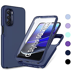 PUJUE for Motorola Moto G-Stylus 5G-2022 Case: Silicone Shockproof Protective Cell Phone Case - Slim Rugged Dual Layer 360 Full Protection Durable Tough Drop Proof Bumper (Navy Blue)