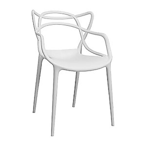 Mod Made Mid Century Modern Molded Plastic Loop Chair (Set of 2), White