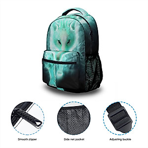 Lightweight Cool Cyan Wolf Backpacks Girls School Bags Kids Bookbags
