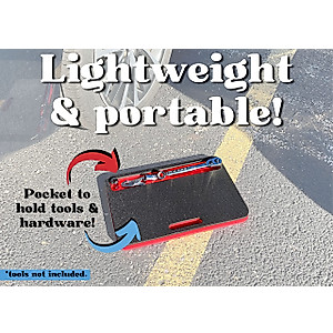 Polar Whale 2 Portable Knee Cushions Red and Black with Tool Pocket for Home Garden Work Automotive Workshop More Durable Thick Comfortable High Density Waterproof Foam 15 x 10 Inches Kneeling Pad