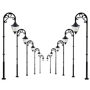 LYM55 10pcs Model Railway Lamppost Lamps HO Scale 63mm or 2.48inch Street Lgihts LEDs