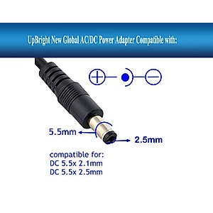 UpBright 19V AC/DC Adapter Compatible with AOC I2779VH P2779VC Q2781PQ P2479VWC ADPC1945EX I2381F I2781F 27B1H e2251Swdn 215LM00022 ADPC1938EX Philips 220C4 226V6 227E7 226V6 LCD Monitor Power Supply