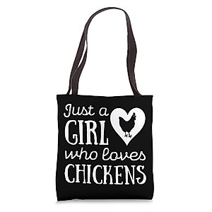 Just a Girl who Loves Chickens Lady Chicken Love Farmer Gift Tote Bag