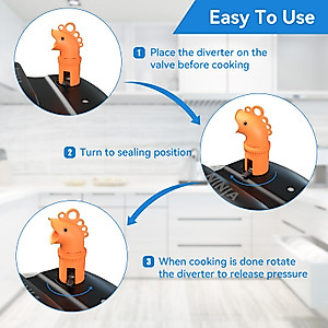 OTOmitra Steam Release Diverter, Pressure Release Accessory, Kitchen Cupboards Steam Diverter Compatible with Instant Pot Duo 3QT/6QT/8QT/Duo Max Ninja Foodi