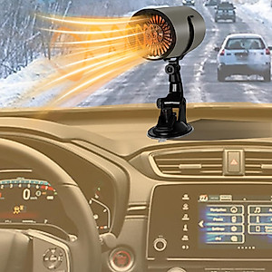 TOP-MAX Car Heater 12V 150W Portable Windshield Defogger and Defroster Fast Heating&Cooling Fans 2 in 1 with Cigarette Lighter Plug for Car SUV Truck RV Trailer