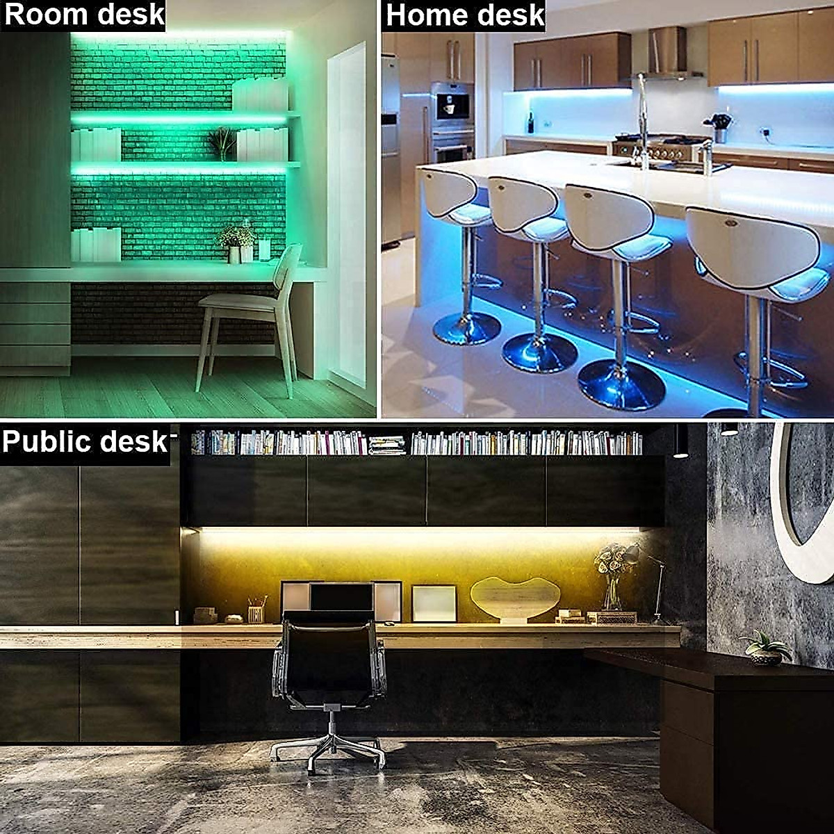 Cefrank 4X 16 Inches (40cm) Linkable RGB LED Light Bar Kit for Display Cabinet - Multi-Colors