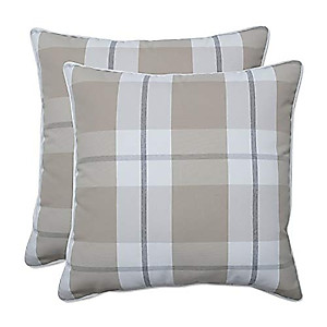 Pillow Perfect Outdoor/Indoor Branson Birch Throw Pillows, 16.5" x 16.5", TAN 2 Count