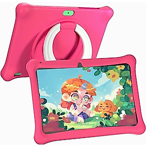 SGIN 10 Inch Kids Tablet, 2GB+64GB Kids Tablets with Case, Android 12 Tablet for Kids, WiFi, Dual Camera, Educational Games，iWawa Pre Installed, Parental Control APP (Pink)