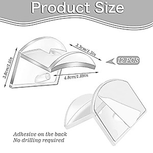 BESARME 12 Pack Hat Hangers for Wall, Minimalist Hat Rack Design, Strong Hat Hooks for Wall Hat Holder Adhesive Hat Organizer for Baseball Caps, No Drilling, Stocking Stuffers Gift for Men(Clear)