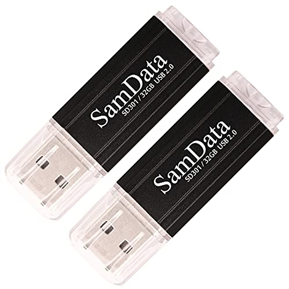 SamData 2 Pack 32GB USB 2.0 Flash Drive Thumb Drive Memory Stick Pen Drives Jump Drive for Data Storage (2Pack Black)