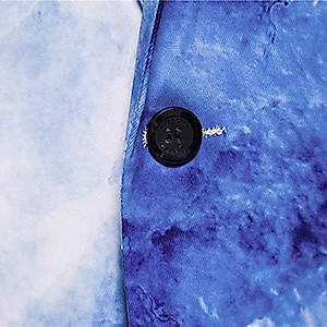 B-38 Royal Blue Tie Dye Work Office Blazer Uniform Outerwear for Man Winter Fall Floral Graphic Blazer Coats Man Button 2024 Clothes Country Concert Y2K K5 XXL