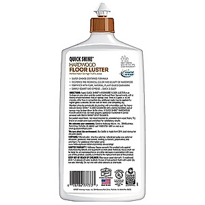 Quick Shine Hardwood Floor Cleaner & Wood Floor Polish w/Plant-Derived Carnauba 2-27oz Bottles, Removes Scratches, Safer Choice, A Clean That Can Be Seen