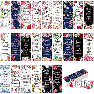 72 Pcs Bible Verse Bookmarks Christian Gifts for Women Bulk Inspirational Scripture Bookmarks Motivational Positive Faith Bookmarks Flower Page Clips Presents for Book Lovers Readers (Gentle Style)