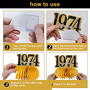 Bumqviy 50th Anniversary Decorations, 10pcs Happy 50th Wedding Anniversary Vintage 1974 Banner Centerpieces Kit, Cheers to 50 Years We Still Do Anniversary Ceiling Table Topper Sign Party Supplies