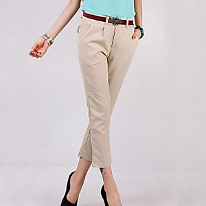 MoYoTo Women's 0.7″Thin Vintage Copper Bee Buckle Leather Belts Casual Dress Belts (Black)