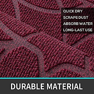 DEXI Front Door Mat, Welcome Mat Heavy Duty Durable Low Profile Outside Doormat for Entryway, Patio, Garage, High Traffic Areas, 17"X29", Palevioletred