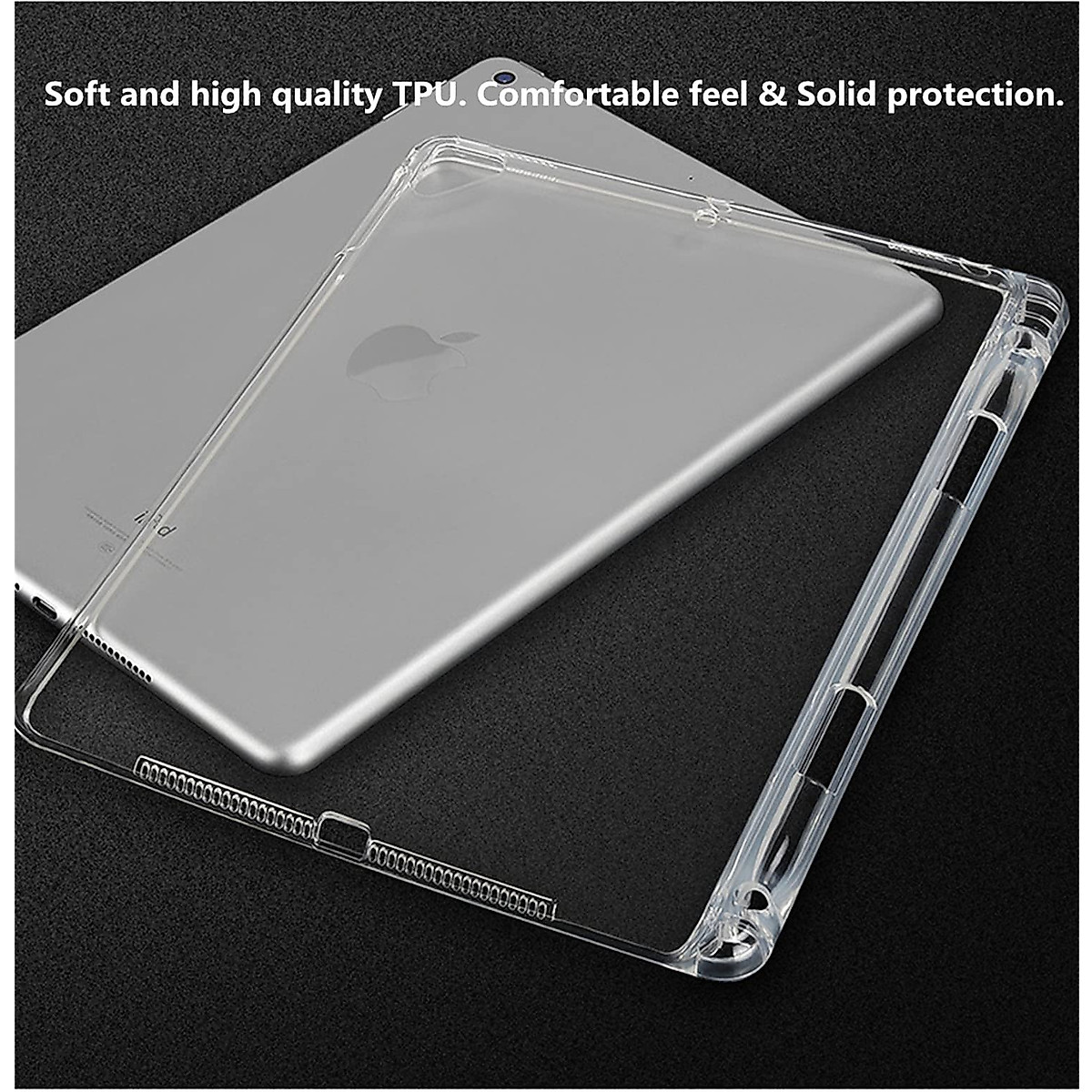 iCoverCase for iPad Air (3rd Gen) 10.5" / iPad Pro 10.5" Case with Pen Slot, Ultra-Thin Silicone Back Cover Plain Soft TPU Protector Shell for iPad Air 3 10.5" 2019/iPad Pro 10.5" 2017 (Clear)