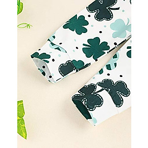 Baby Boy Girl St. Patrick's Day Clothes Four Leaf Clover Print Hoodie Sweatshirt and Pant St. Patrick's Day Outfits