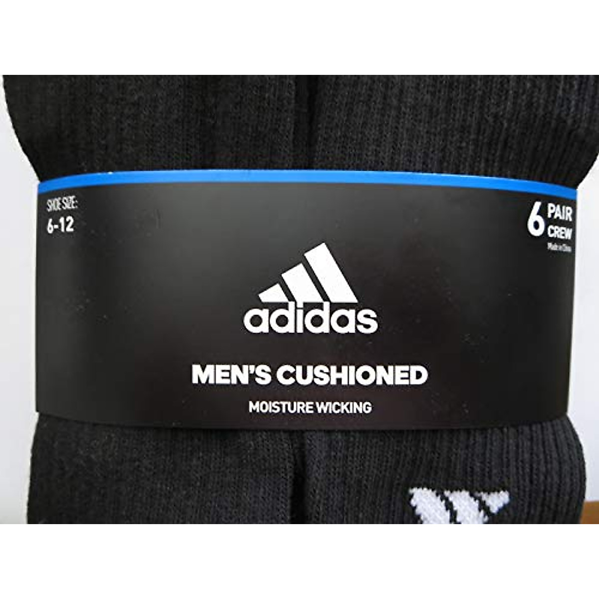 Adidas Men's Athletic Moisture wicking Cushioned Crew Socks 6-Pack/ 6-Pair (Shoe Size 6-12)