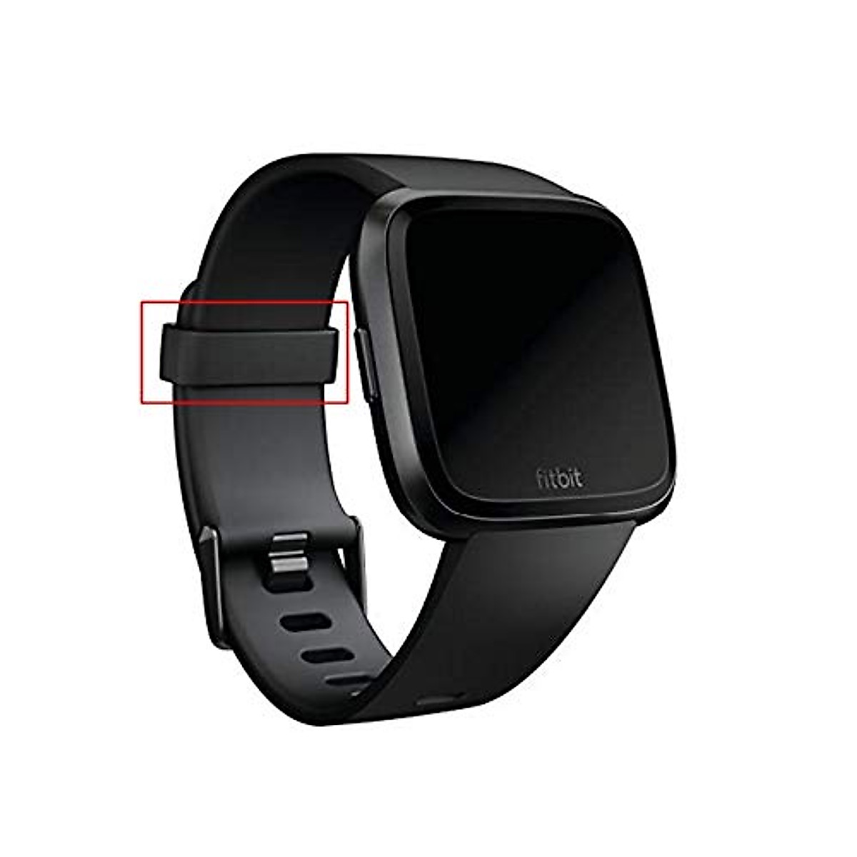 Fastener Rings Compatible for Fitbit Versa Versa 2 Versa 3 Versa 4 Versa SE Versa Lite Sense Bands 6-PACK Security Loop Holder Keeper Retainer Fixed Non-Slip Silicon Loops for Versa Smartwatch,Black