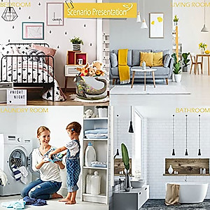 visesunny India Elephant with Painted Laundry Baskets Fabric Storage Bin Storage Box Collapsible Storage Basket Toy Clothes Shelves Basket for Bathroom,Bedroom,Nursery,Closet,Office