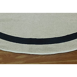 Casavani Hand Block Printed Cotton Dhurrie Moroccan Tassel Rug Round Area Rug Easy Care Washable Rugs for Doormat Entryway Living Room Bedroom Hallway Balcony 8x8 Feet Square