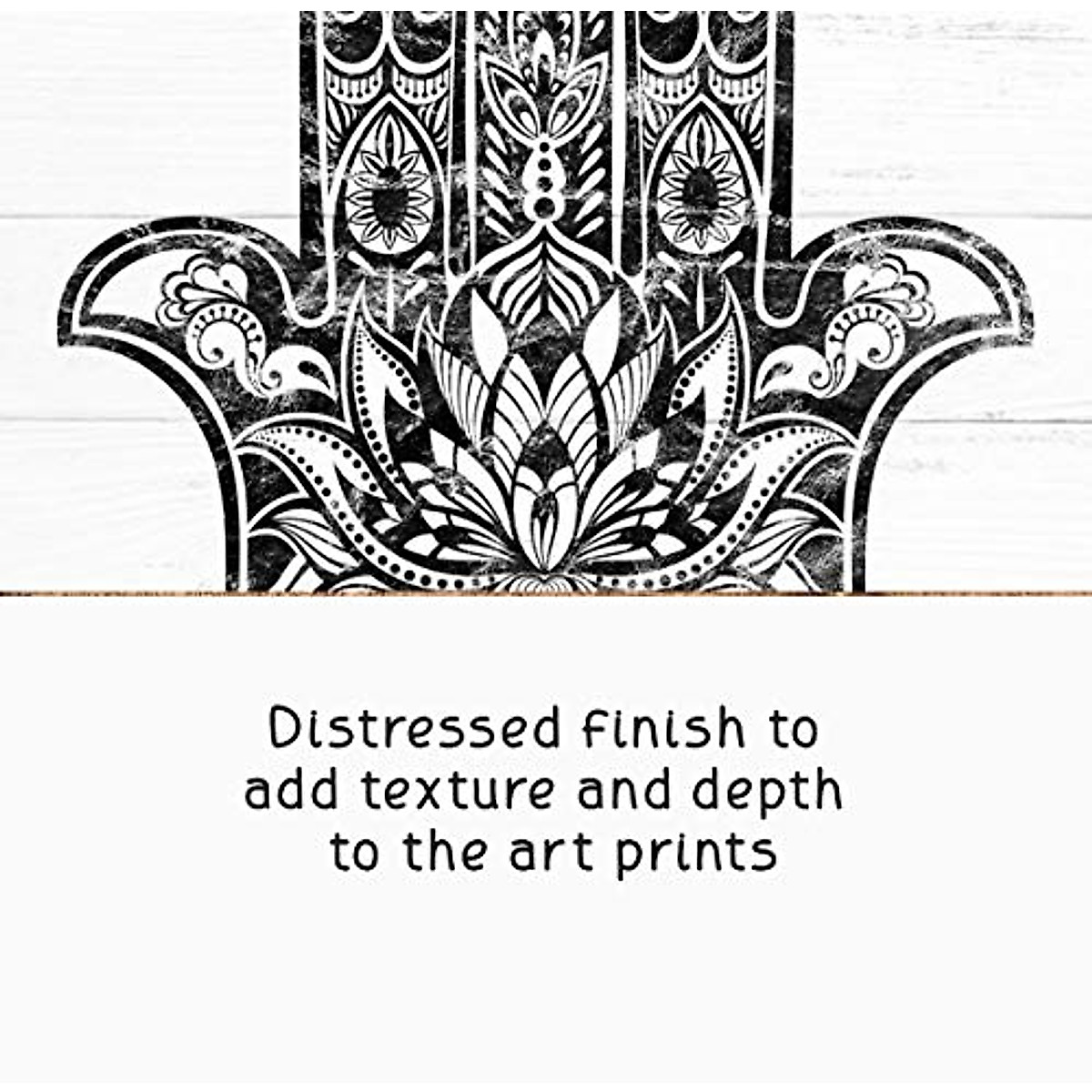 FerrisBuilt Black and White Buddha, Hamsa Hands, Mandala and Lotus Flower, Eclectic Wall Art, Boho Decor, Indie Decor - Set of (4) 8x10 UNFRAMED Prints