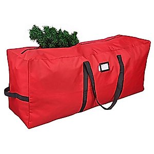 Primode Christmas Tree Storage Bag | Fits Up to 9 Ft. Tall Disassembled Tree | 25" Height X 20" Wide X 65" Long | Durable 600D Oxford Material | Heavy Duty Xmas Storage Container (Red)