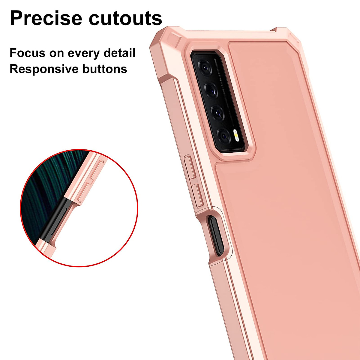 Ailiber for TCL Stylus 5G Case, TCL Stylus 5G(T779W) Phone Case with Screen Protector, Dual Layer Protection, Shockproof Corners TPU Bumper, Military Grade Protective Cover for TCL Stylus 5G-Rose Gold