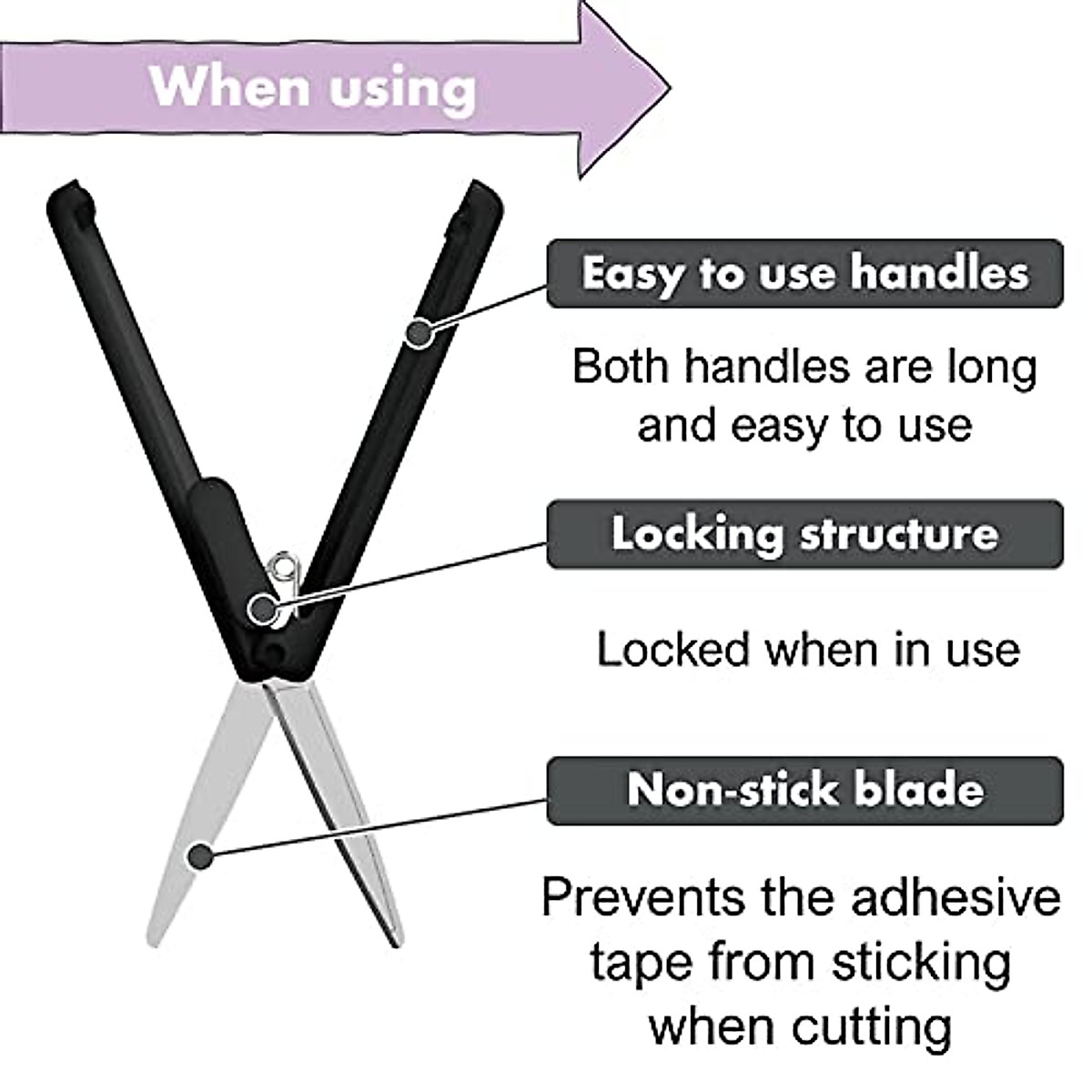 SUN-STAR Stationery STICKYLE Scissors (Compact) Slarino Black S3720004