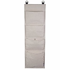 Bigso Soft Hanging Wall Storage Organizer | Hanging Storage Organizer for Closets and Bedrooms | Polyester Back of Door Storage Hanging Pockets Organizer with 4 Compartments | 11.8”x 39.4” | Beige
