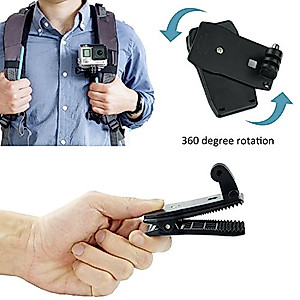 CamKix Head & Backpack Mount Bundle Compatible with GoPro Hero 8,7, 6, 5, Black, Session, Hero 4, Black, Silver, Hero+ LCD, 3+, 3, DJI Osmo Action - Head Strap/Hat Quick Clip/Backpack Clip Mount