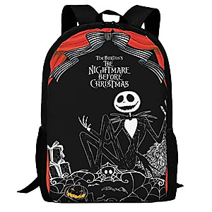 Ybovejuk Christmas Cartoon Nightmare Backpacklaptop backpacks Versatile High capacity Basic Water Resistant Casual Backpack for women Lightweight Backpacks Bags Gmy bags Halloween S77