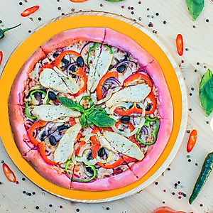 YARNOW Non Stick Baking Mat, Round Silicone Baking Mat, Reusable Silicone Mat for Pie Bread Macaron Pastry Tortilla (12 Inch, Random Color)