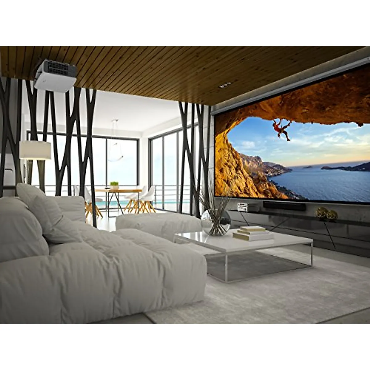 Optoma UHD60 True 4K UHD Projector, Bright 3000 Lumens, Entertainment and Movies, Rec.2020 with DCI-P3 for Wide Color Gamut, HDMI 2.0 and HDR10, WHITE
