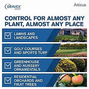 Gravex 20 EW (1 GAL) Fungicide by Atticus (Compare to Eagle 20EW) - Myclobutanil 19.7% Systemic Fungus Control for Lawns, Landscapes, and Greenhouses…