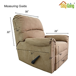Easy-Going Recliner Sofa Slipcover Reversible Sofa Cover Water Resistant Couch Cover Furniture Protector with Elastic Straps for Pets Kids Children Dog Cat (Recliner, Black/Beige)