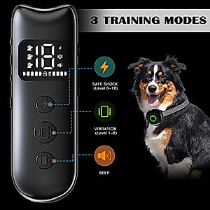 FATEAR Dog Shock Training Collar with Remote 2000ft for Large Medium Small Dogs, Rechargeable Waterproof Electric Collar with 3 Modes, Beep, Vibration and Shock