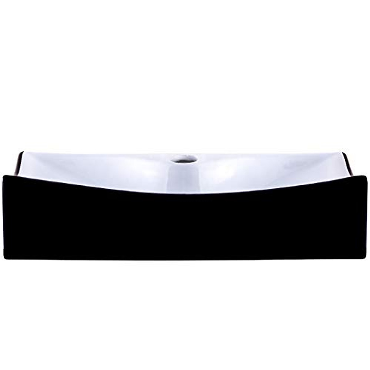 Novatto Black and White Porcelain Bath Sink with Chrome Pop-up Drain